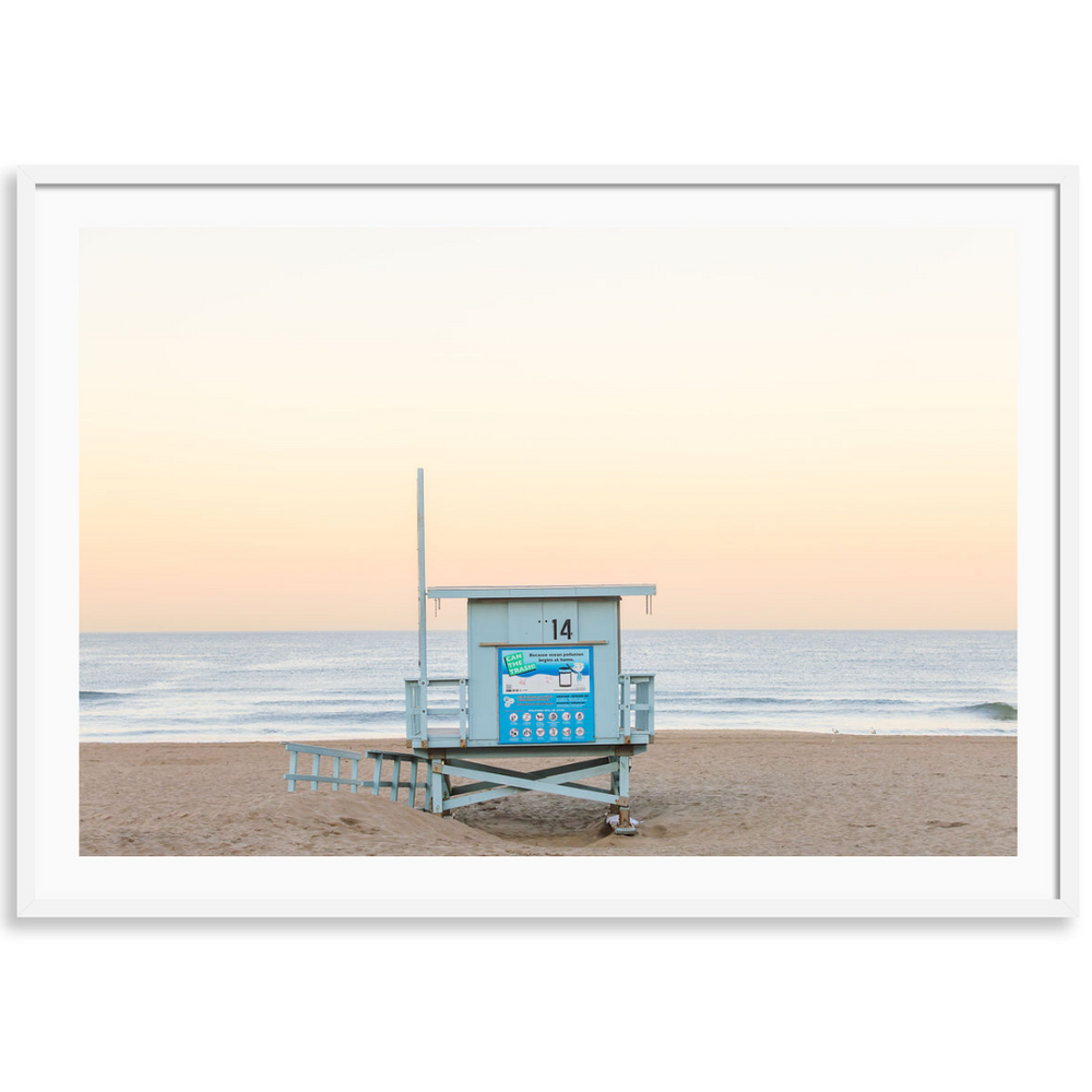 Manhattan Beach Lifeguard Tower | Framed Fine Art Print by Carly Tabak