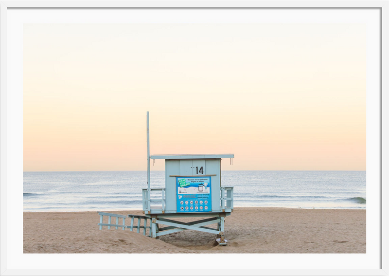 Manhattan Beach Lifeguard Tower | Framed Fine Art Print by Carly Tabak